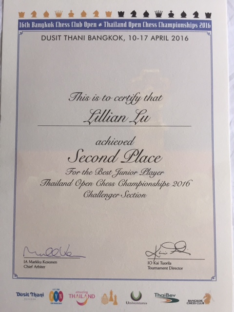 Bangkok open certificate - St Catherine's School